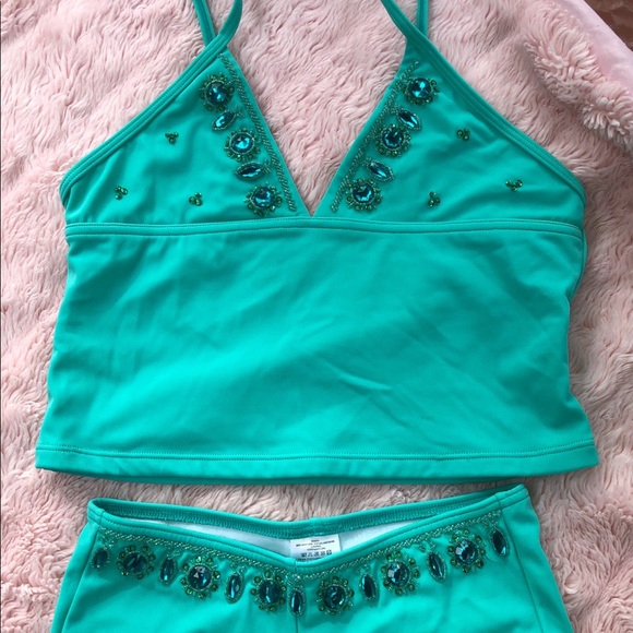 Rhona Sutton | Swim | Rhona Sutton Girls Jeweled Tankini Swimsuit Nwt ...